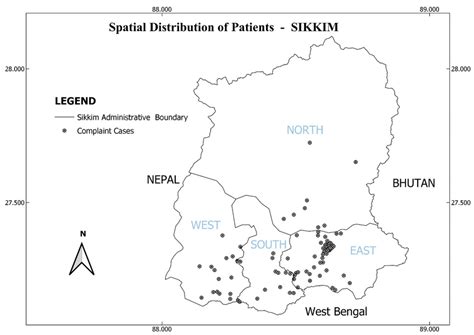 Epidemiological Map Showing The Distribution Of Patients With Longitude Download Scientific