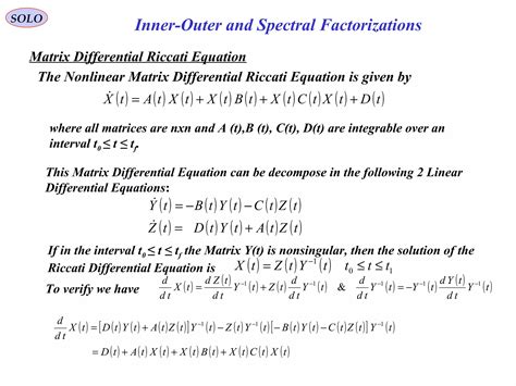 Inner Outer And Spectral Factorizations Ppt