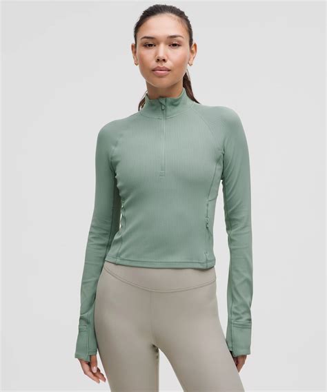 Its Rulu Ribbed Cropped Half Zip Updated Womens Hoodies