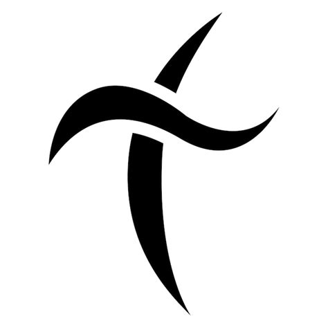 Premium Vector Black Curvy Sword Shaped Letter T Icon