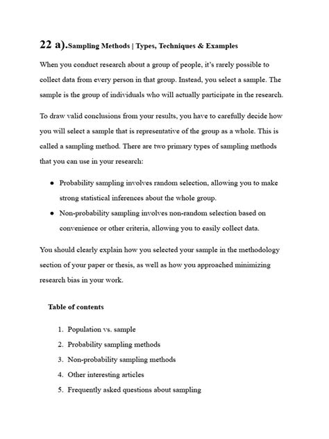 Research Methodology Pdf Sampling Statistics Hypothesis