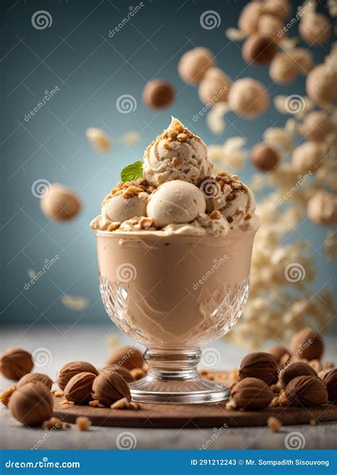 Italian Hazelnut Gelato Floating Ice Cream Gelato Alla Nocciola