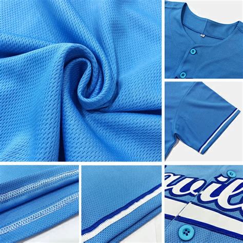 Custom Light Blue White Royal Authentic Baseball Jerseywincustom