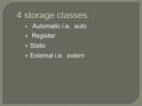 Storage Class Specifiers In C Ppt