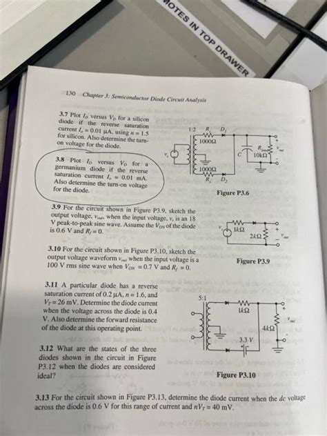 Solved 3 7 Plot To Versus Vd For A Silicon Diode If The
