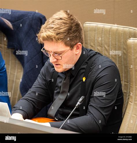 Manu Diericx Of Nva At The Flemish Parliament Plenary Meeting In