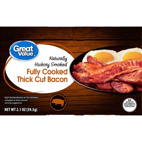 Great Value Hickory Smoked Fully Cooked Thick Cut Bacon 21 Oz