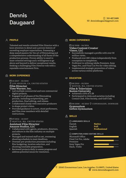 Camera Operator Resume Template Kickresume