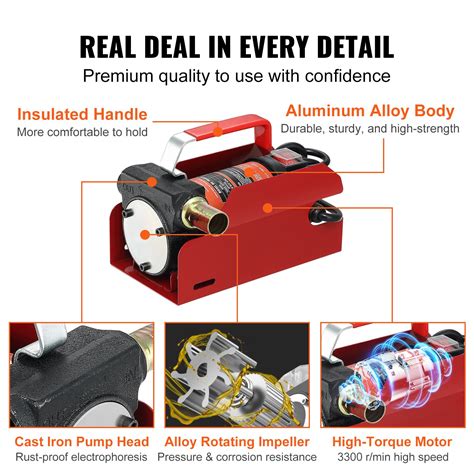 Vevor Vevor Fuel Transfer Pump 12v Dc 10 Gpm 8 M Lift Portable