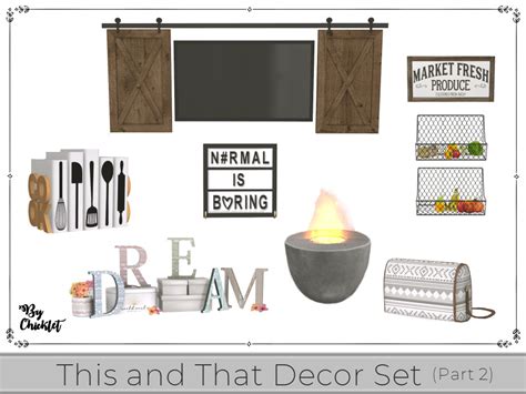 Chicklets This And That Decor Set Part 2 Sims 4 Cc Furniture Sims