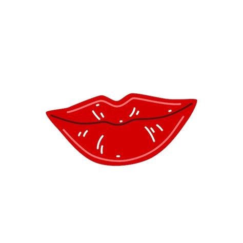 Labios sexy con lápiz labial rojo boca mujer sonriente Vector Premium