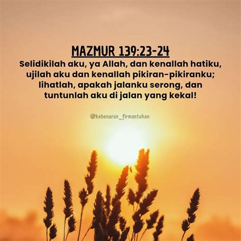Kebenaranfirmantuhan Mazmur 13923 24 Baca Caption Renungan Singkat Renungan Singkat