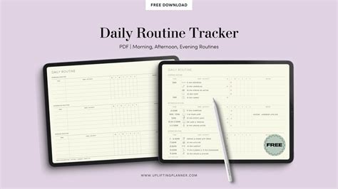 Free Daily Routine Tracker Free Digital Planners