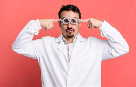 Premium Photo Adult Man Optical Vision Test Concept
