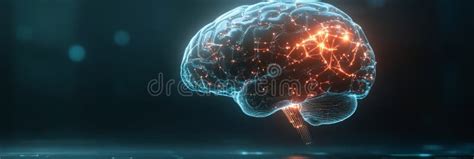 A Futuristic 3d Illustration Of A Glowing Brain With Neural Networks Activating And Firing