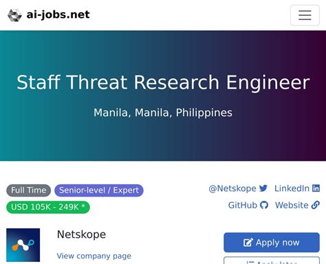 Hiring Staff Threat Research Engineer In Manila Manila Philippines