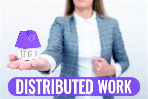 Writing Displaying Text Distributed Work Business Concept Practiced By