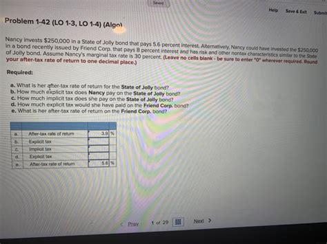 solved saved help save and ext submit problem 1 42 lo 1 3 lo