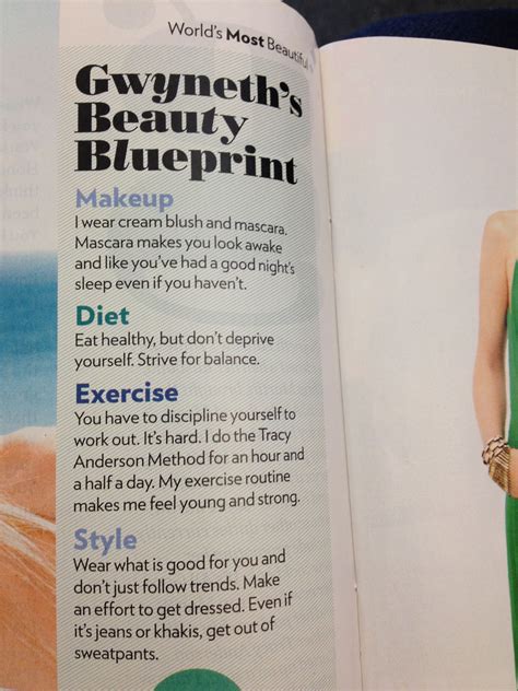 Gweneth Paltrow Interview Fitness Quotes Beauty Hacks Motivation