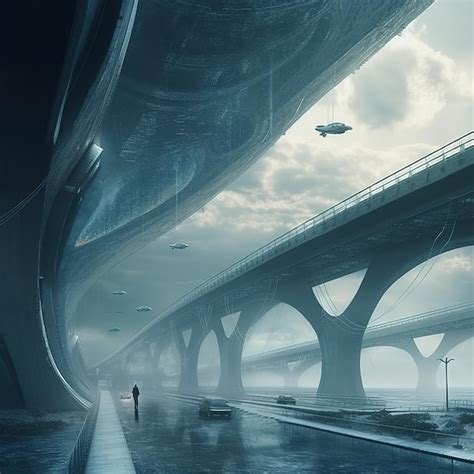 Premium Ai Image Futuristic Megastructure