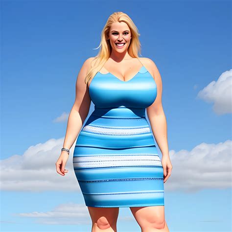 Smiling Huge Very Tall A Bit Plus Size Blonde Very Young Girl With Very