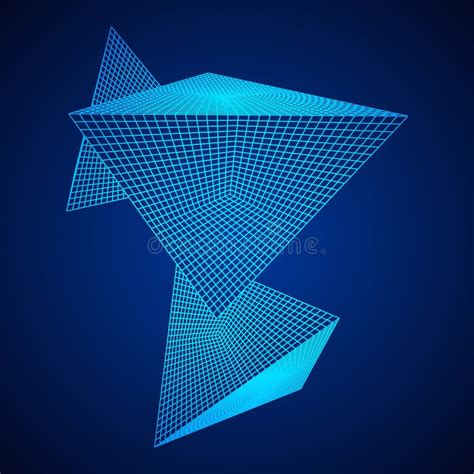 Pyramid Molecular Grid Technology Style Stock Vector Illustration Of
