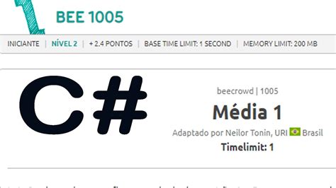 Beecrowd 1005 C C Sharp Youtube