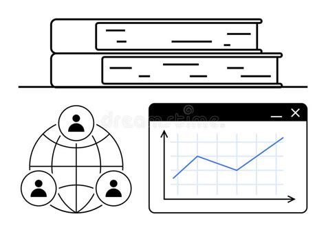 Knowledge Sharing Through Books Global Networking And Data Visualization Growth Chart Stock