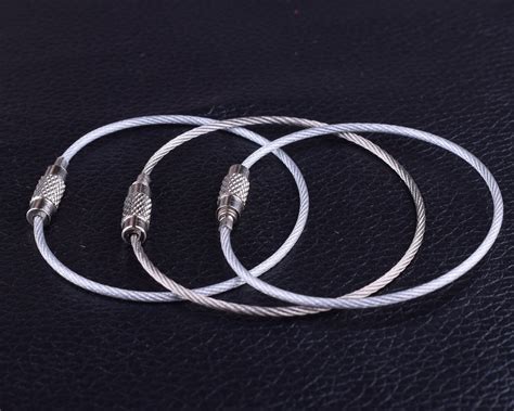 10pcs Stainless Steel Wire Key Ring With Screw Claspsilver Etsy Singapore