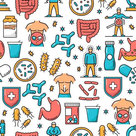 Probiotics And Microflora Health Seamless Pattern 11948760 Vector Art