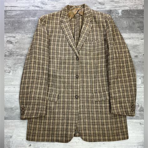 Vintage 1950s Plaid Shetland Wool Tweed Sport Coat 4 Gem