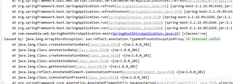 exception is java lang arraystoreexception sun reflect annotation