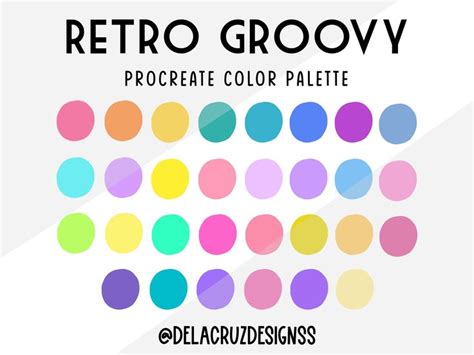 Retro Groovy Procreate Palette Procreate Swatches IPad
