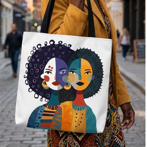 Afrocentric Women Art Tote Bag Cultural Print Shoulder Bag Etsy