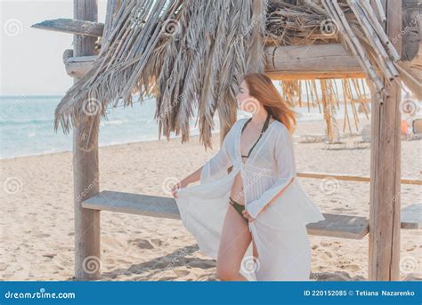 European Woman Resting On The Beach Stock Image Image Of Model