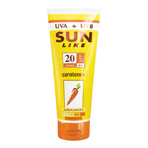 СЪН ЛАЙК CAROTENE+ SUNSCREEN SPF20 слънцезащитен лосион за тяло туба ...