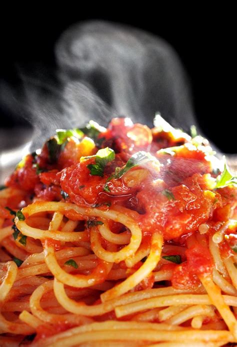 Plate Of Spaghetti With Tomato Sauce And Parsley