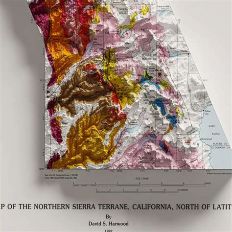Sierra Nevada Map Relief Map Geoartmaps