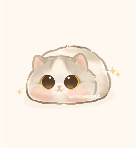 Gatito Adorable Con Estrellas Kawaii Cat Drawing Kitten Drawing