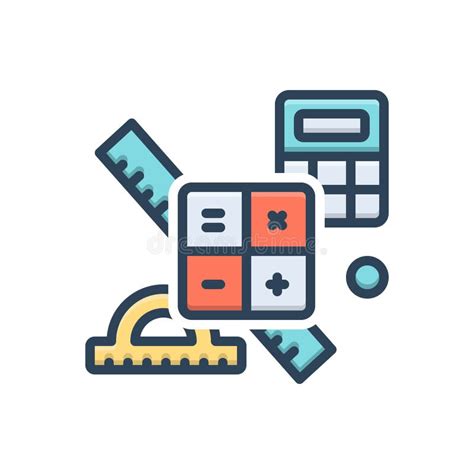 Color Illustration Icon For Math Mathematical And Scale Stock