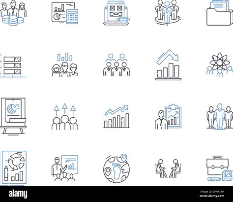 Workforce Comrades Line Icons Collection Teamwork Collaboration