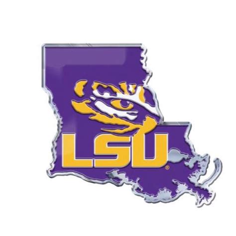 Lsu Tigers State Outline Logo Official Team Emblem 3337486 Clipart