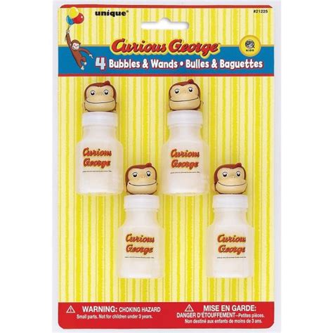 Curious George Bubbles Pack Of 4 Curious George Party Supplies Who Wants 2 Party Australia