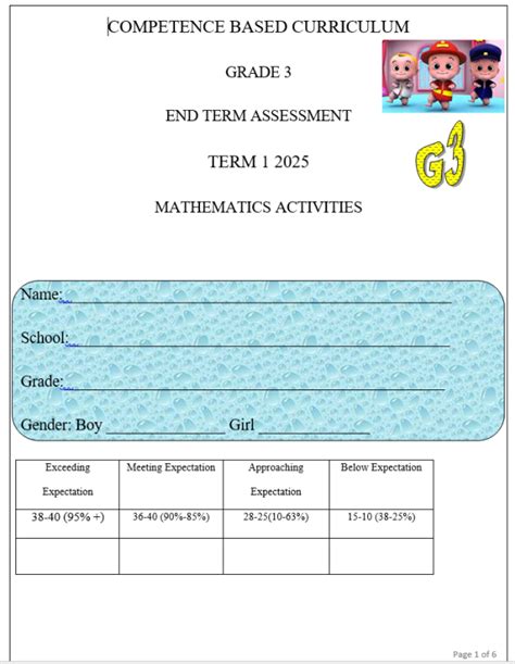 Grade 3 Exams 2025 Download For Lower Primary School