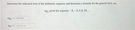 Solved Determine The Indicated Term Of The Arithmetic