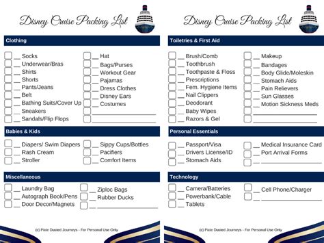Essential Disney Cruise Packing List Pixie Dusted Journeys
