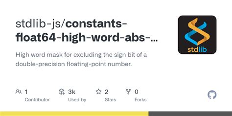 Github Stdlib Jsconstants Float64 High Word Abs Mask High Word Mask