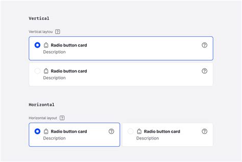 Usage Radio Button Card Soul Design System