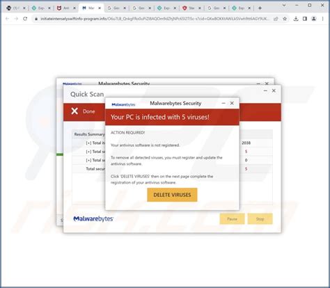 Malwarebytes Your Pc Is Infected With 5 Viruses Pop Up Scam