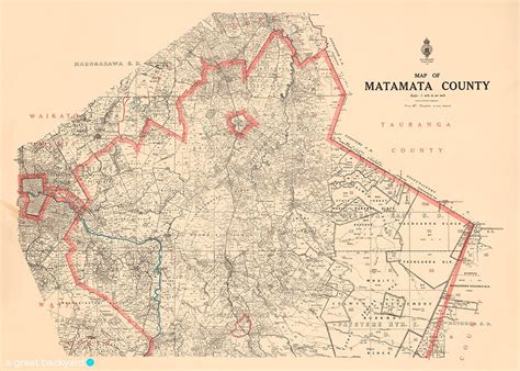 Classic Matamata Map 1937 Epic Acrylic And Acm Prints Made In New